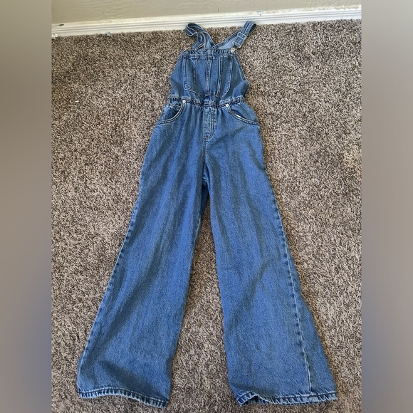 Zara | One Pieces | Dark Blue Denim Overalls | Poshmark